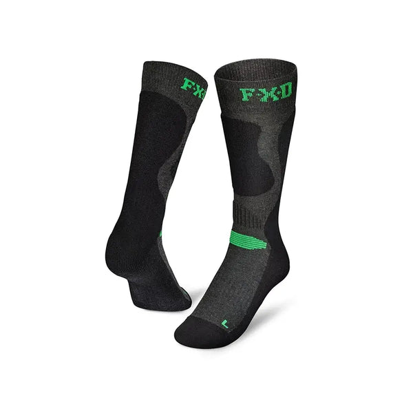 FXD Tech Sock 2 Pack Size 7-12 Black/Green - Southern Cross Safety ...